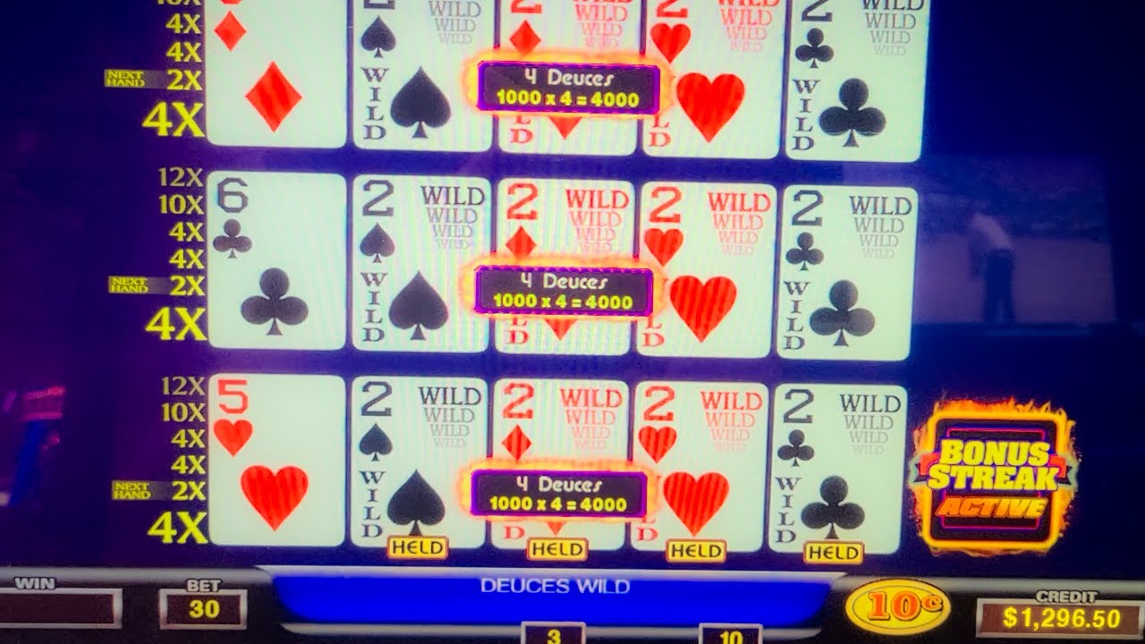 4 Deuces Dealt on Video Poker - YouTube