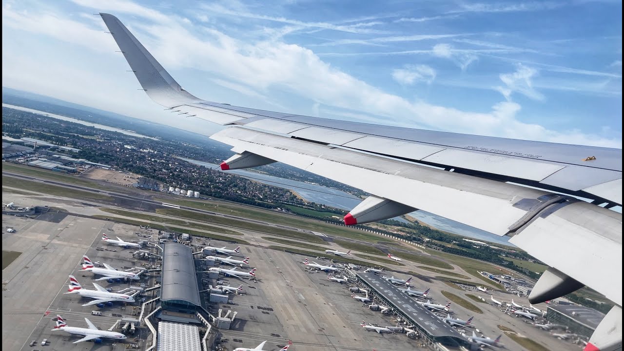 TAKE OFF FROM A BUSY LONDON HEATHROW! | British Airways | Airbus A320 ...