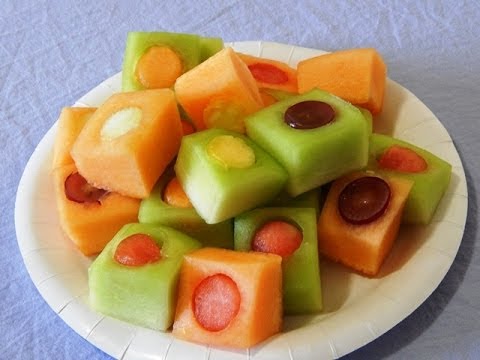 CUBOS DE MELON RELLENOS. ( MELON FILLING.) - YouTube