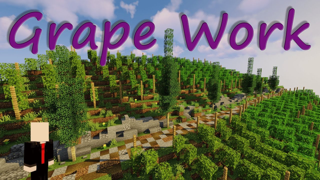 Minecraft Survival 02 - Grape Work! - YouTube
