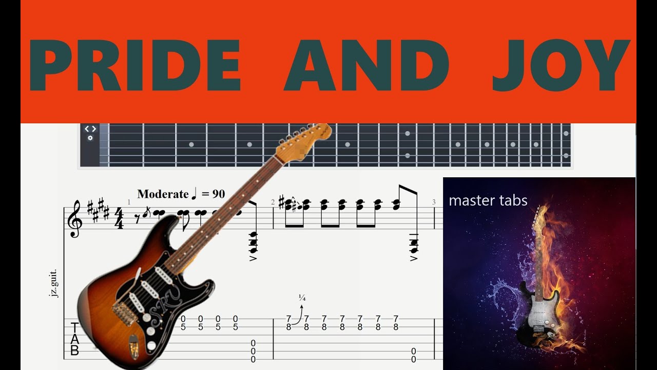 #PRIDE AND JOY#STEVIE RAY VAUGHAN |Guitar Tab| TUTORIAL#Mastertabs# ...