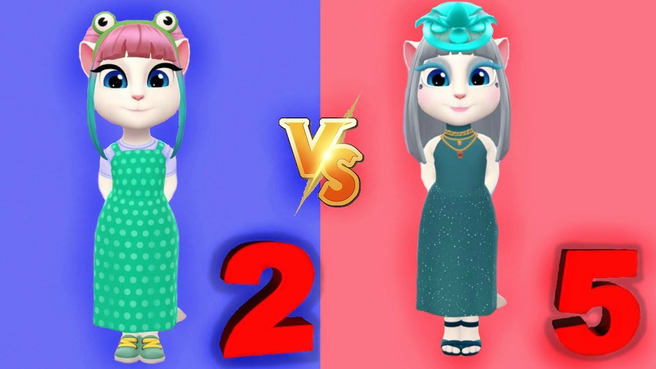My talking Angela 2 VS My talking Angela 5 || - YouTube