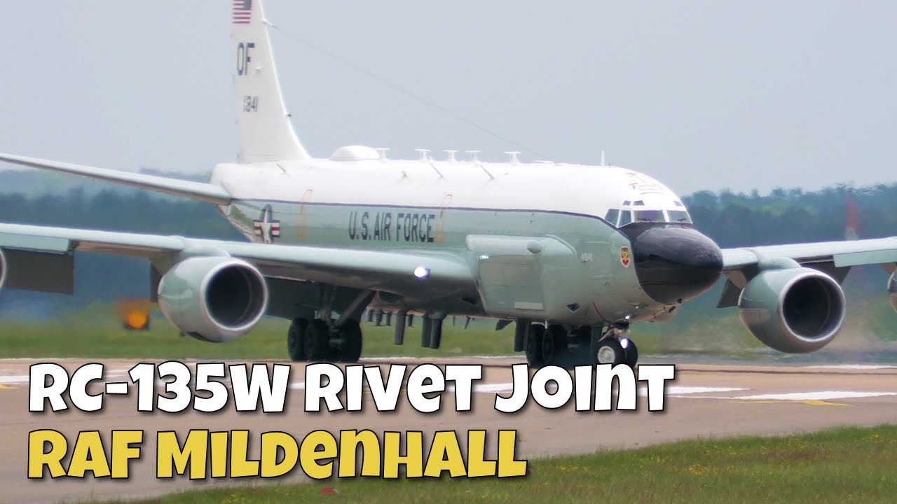 JAKE17 RC-135W Rivet Joint • RAF Mildenhall - YouTube