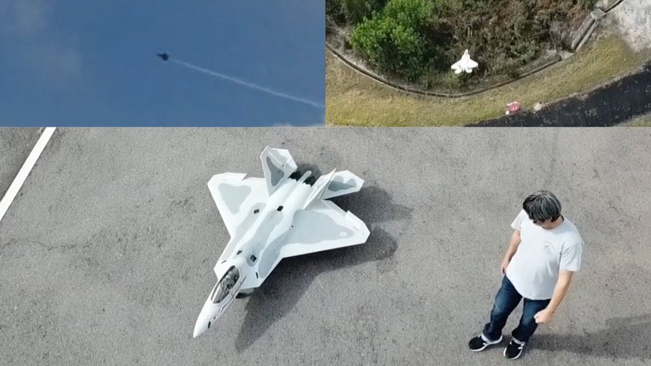Large Scale F22 Raptor w/Jetcat P160 Turbine Engine shoot by dji MP ...