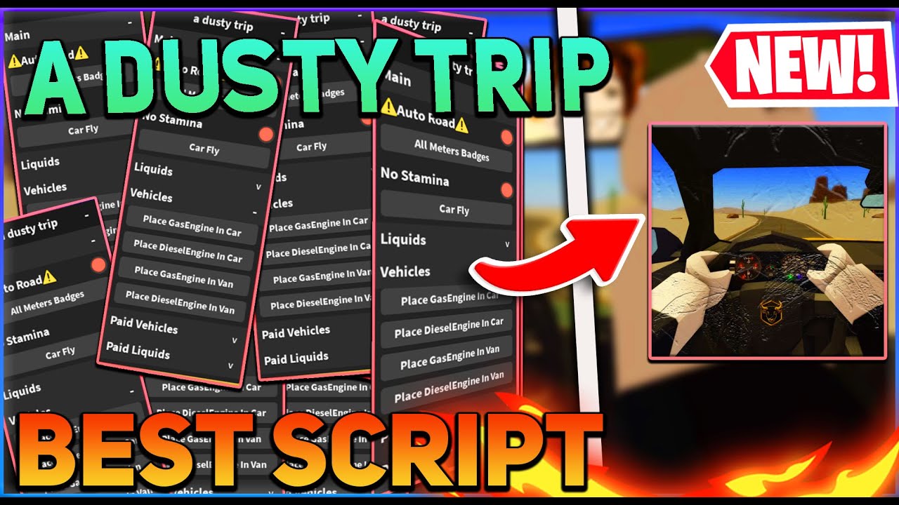 A Dusty Trip Script GUI / Hack (Auto Road, Inf Fuel, Get Guns,Bring ...