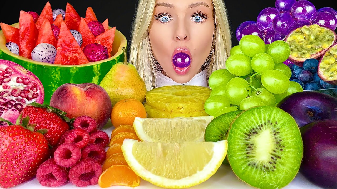 ASMR EXOTIC FRUITS MUKBANG, PASSION FRUIT, PLUM, RED DRAGONFRUIT ...