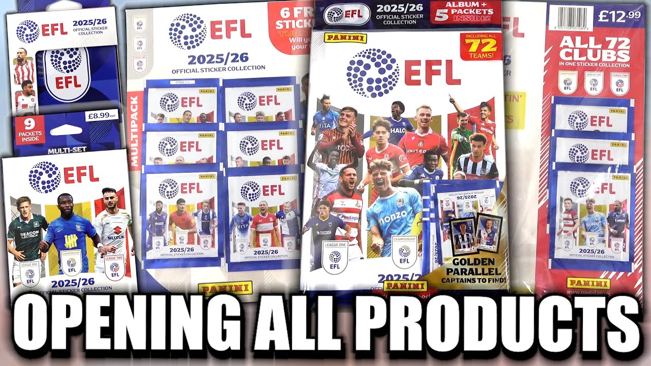 EVERY PANINI 2025/26 EFL Sticker Product Opening | Multipack Tin & Mega ...