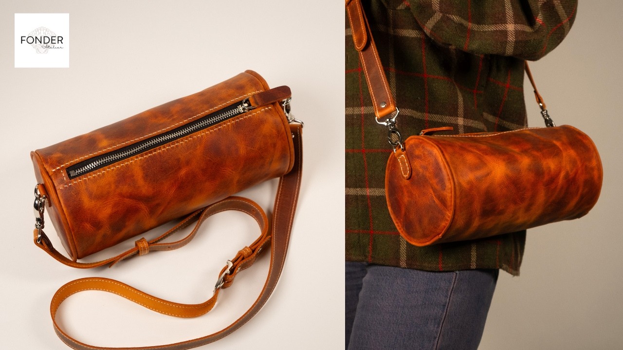 How to Make 90s Leather Barrel Bag (Leather Craft Tutorial) - YouTube