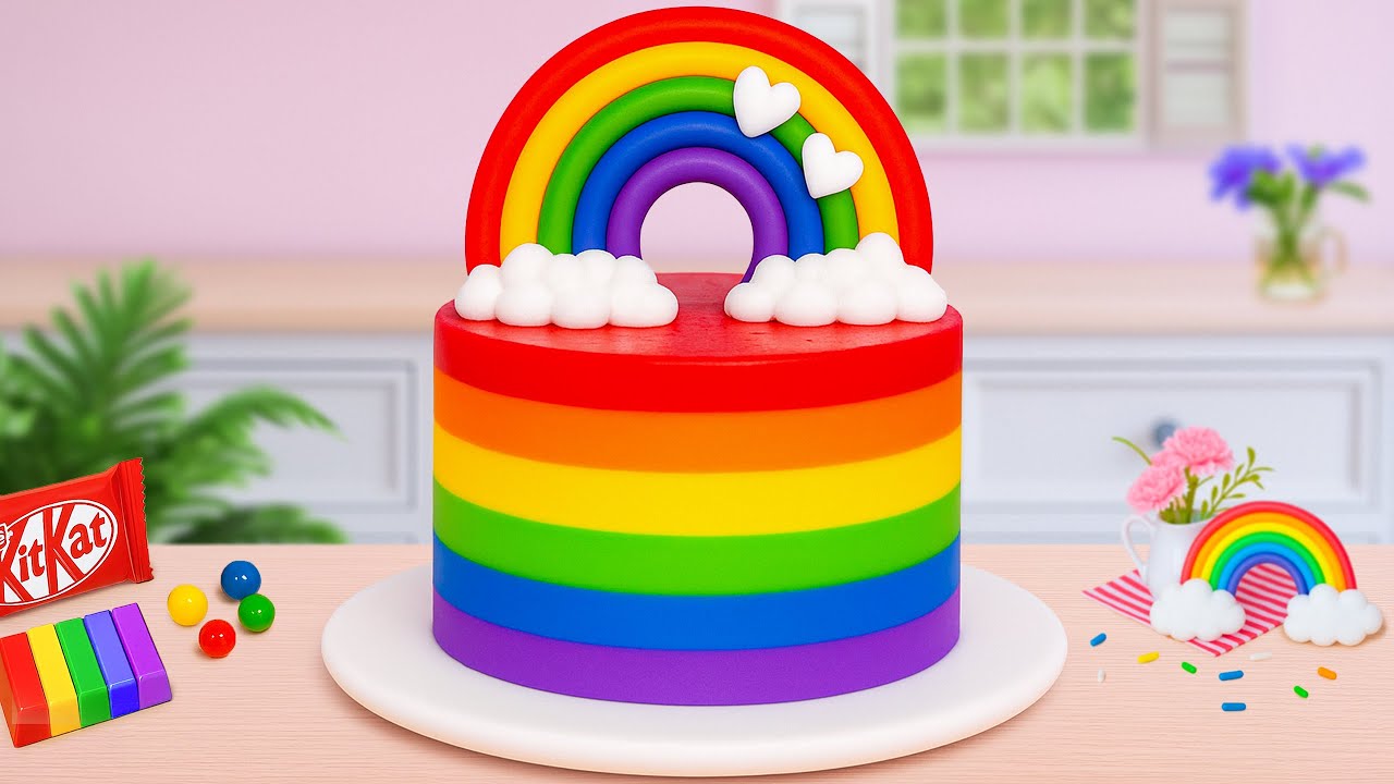 Miniature Rainbow Cake Recipe 🌈 How To Make Tiny Rainbow Cake ...