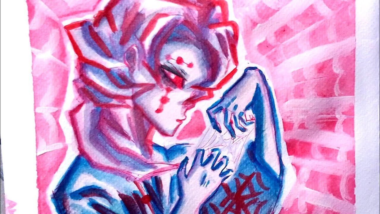 Drawing Rui(kimetsu no yuba)-Watercolor|วาด สิบสองอสูรจันทรา(จันทร์ล่าง ...