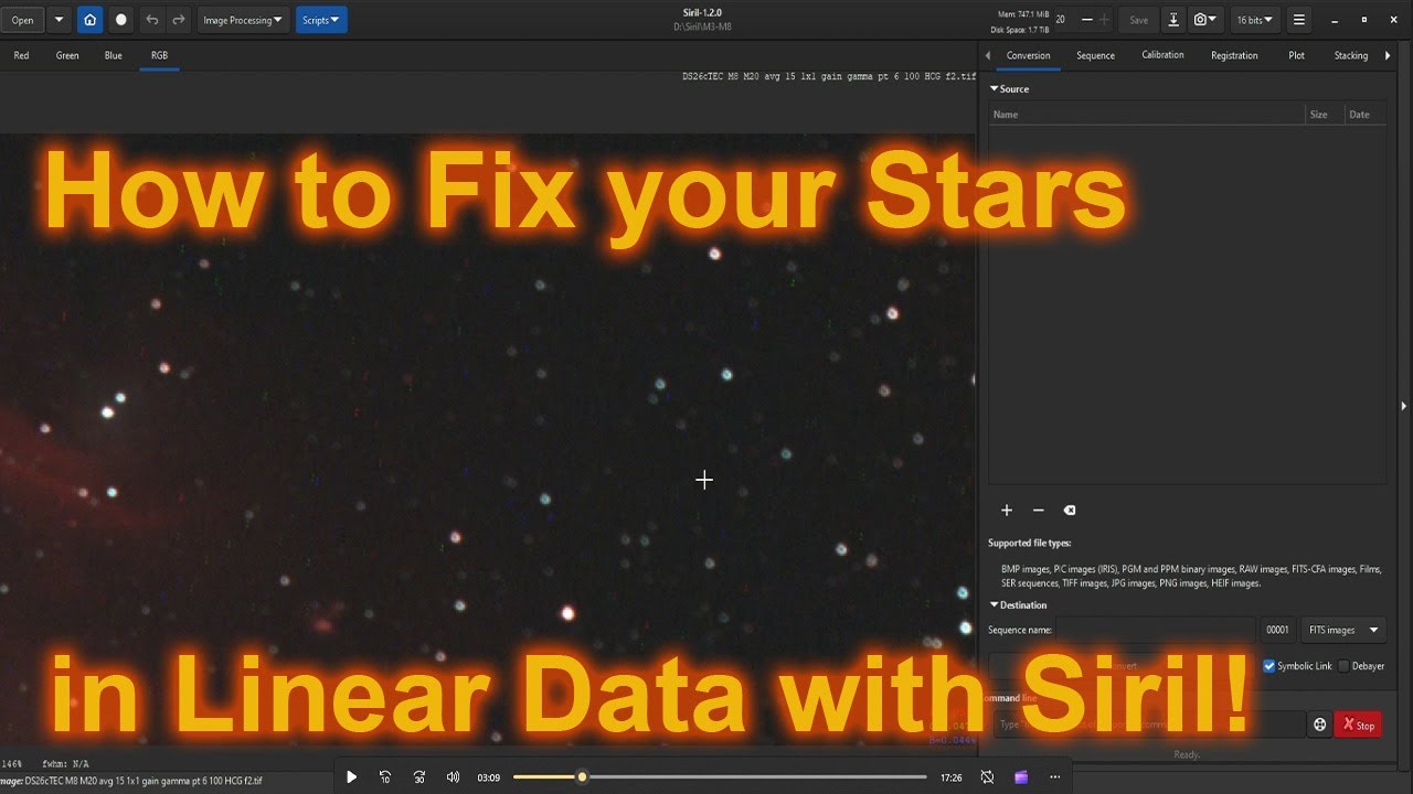 Fixing Stars in Linear Data with Siril - YouTube