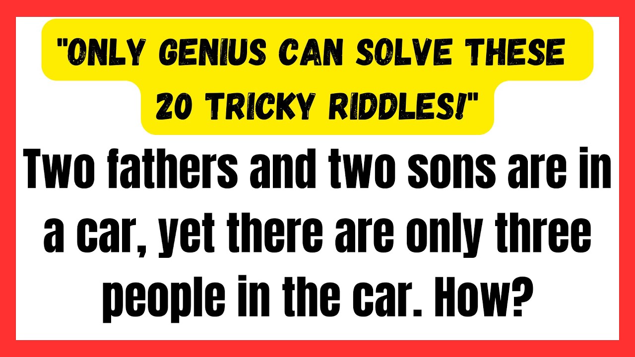 Only a Genius Can Solve These 20 Tricky Riddles! #riddles #funny #games ...