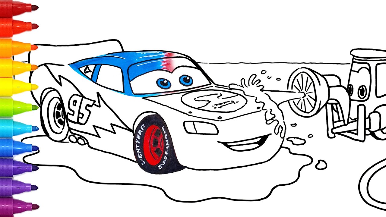 Lightning McQueen Color Changer 🎨 | CARS on the Road Drawing & Coloring ...