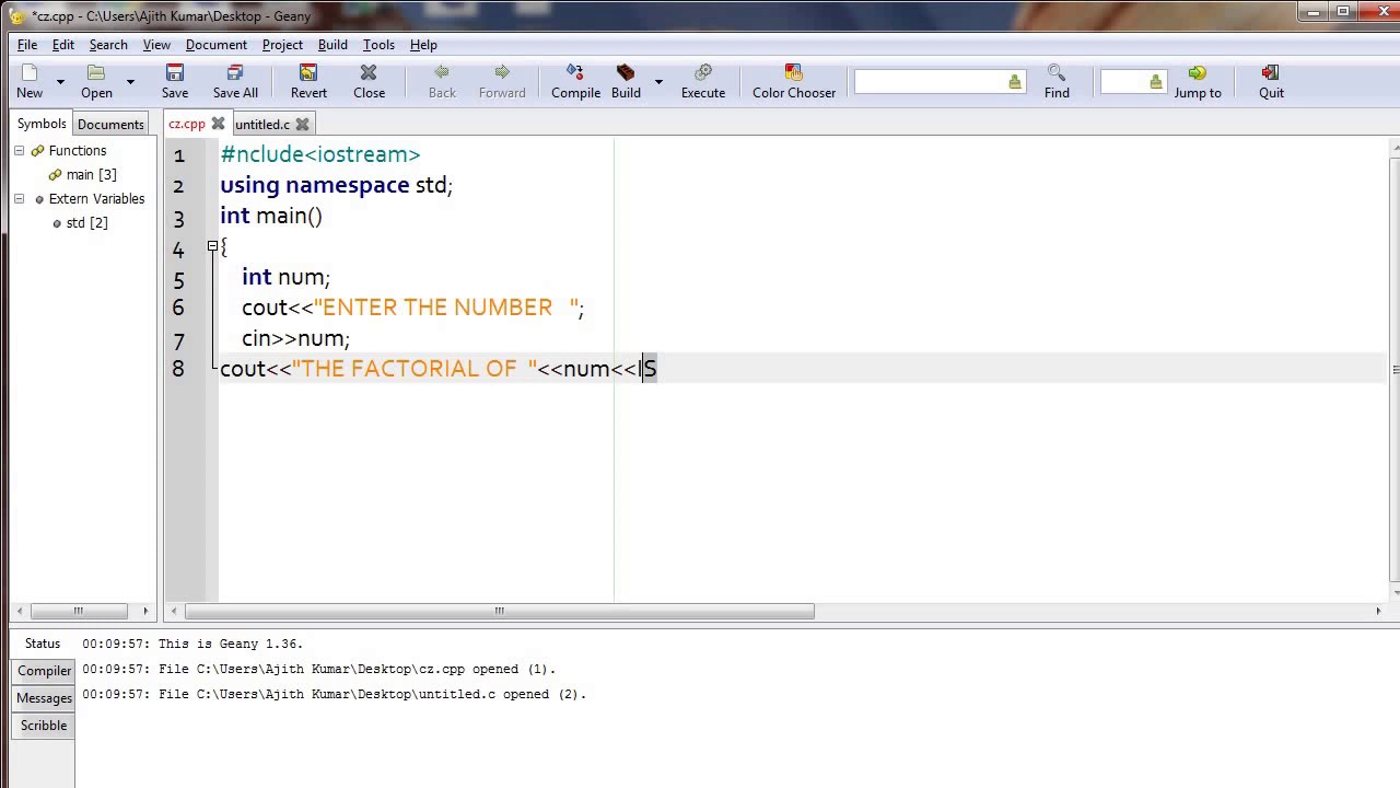 HOW TO FIND FACTORIAL OF A NUMBER USING FUNCTION IN C++ - YouTube