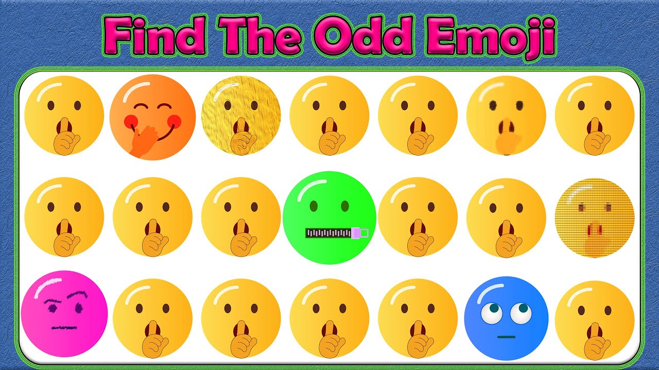 Find The Odd Emoji | GAME #9 | Emoji Puzzle Quiz - YouTube