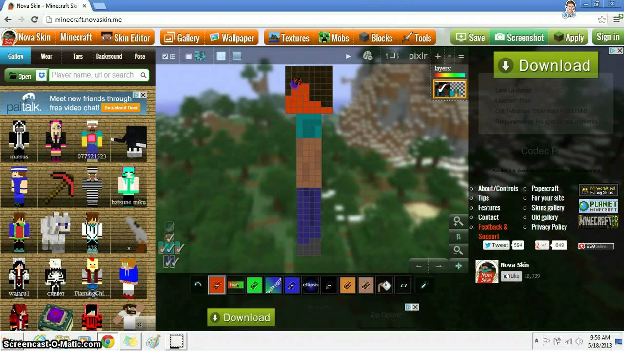 Minecraft Power skin maker - YouTube