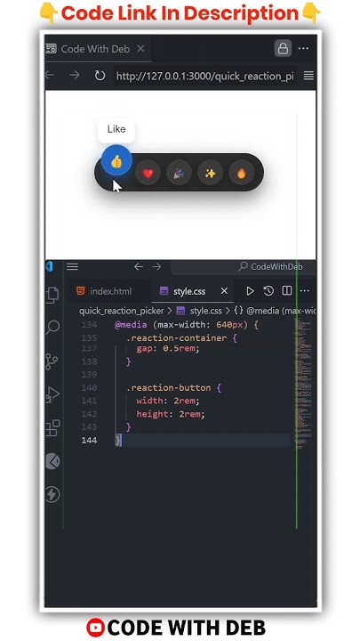 Quick Reaction Picker using HTML & CSS #shorts #webdevelopment #codewithdeb - YouTube