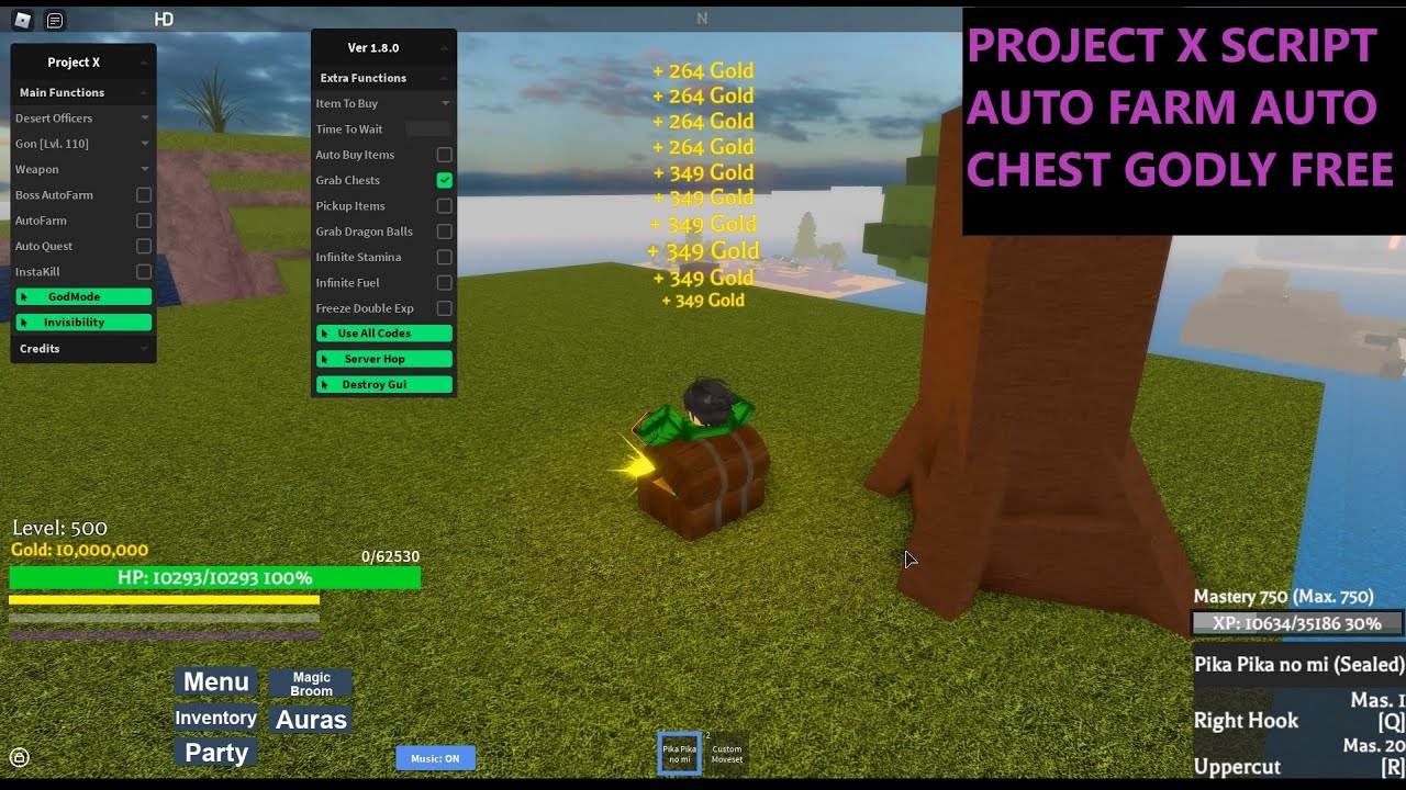 Roblox Project X Script Auto Farm Auto Chest GODLY FREE - YouTube