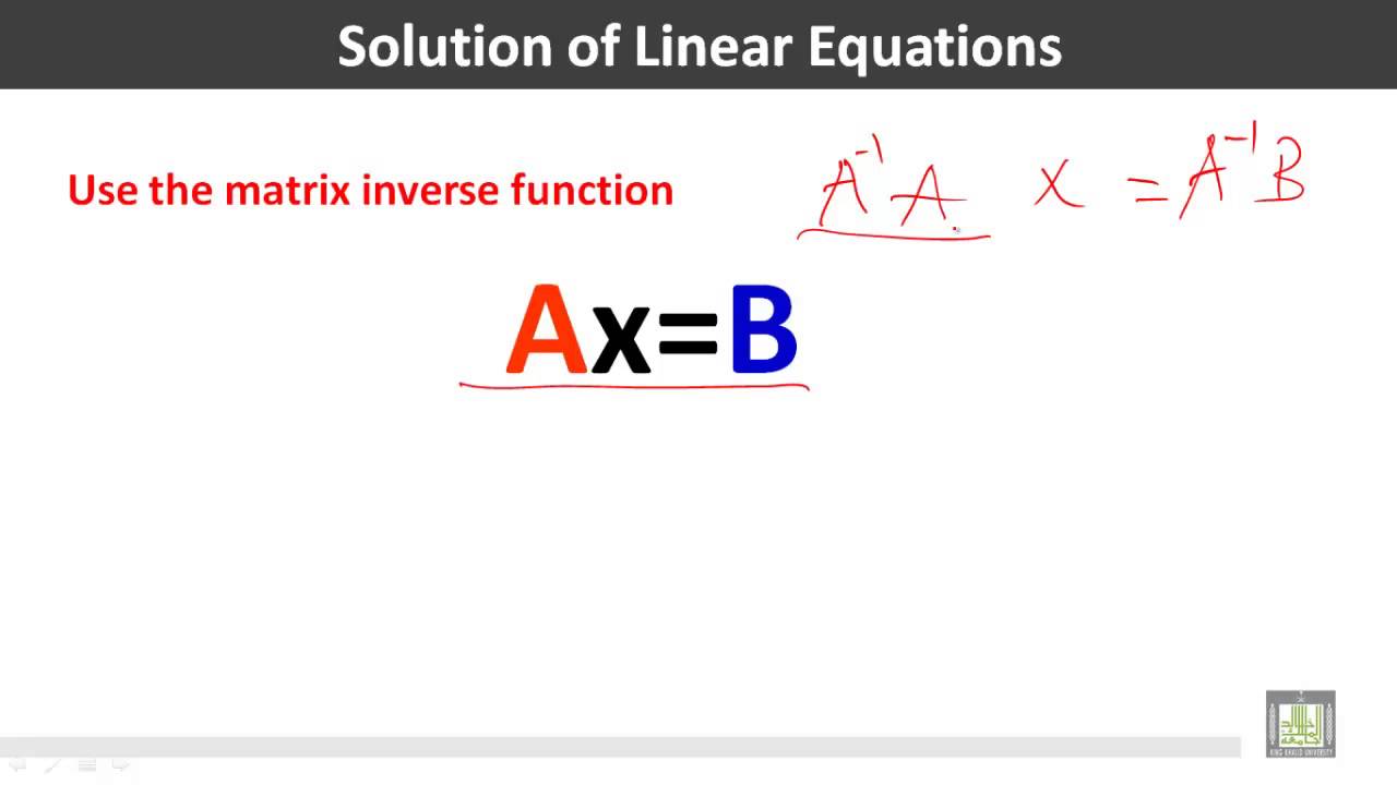 Computer for Engineers - C4 - L3 : Solution of Linear Algebraic ...