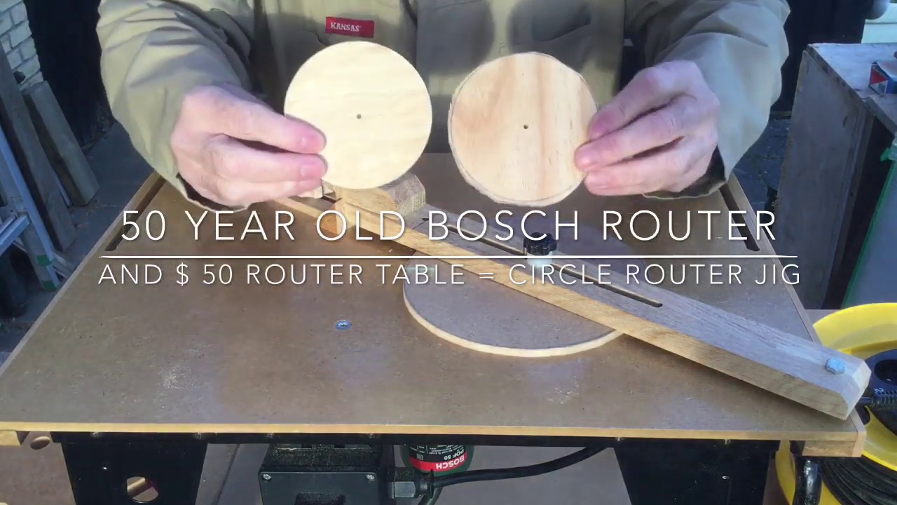 50 year Old Bosch Router and $ 50 Router table = Circle router jig ...