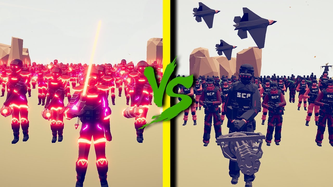 SCP TEAM vs NEON ARMY - Totally Accurate Battle Simulator TABS - YouTube