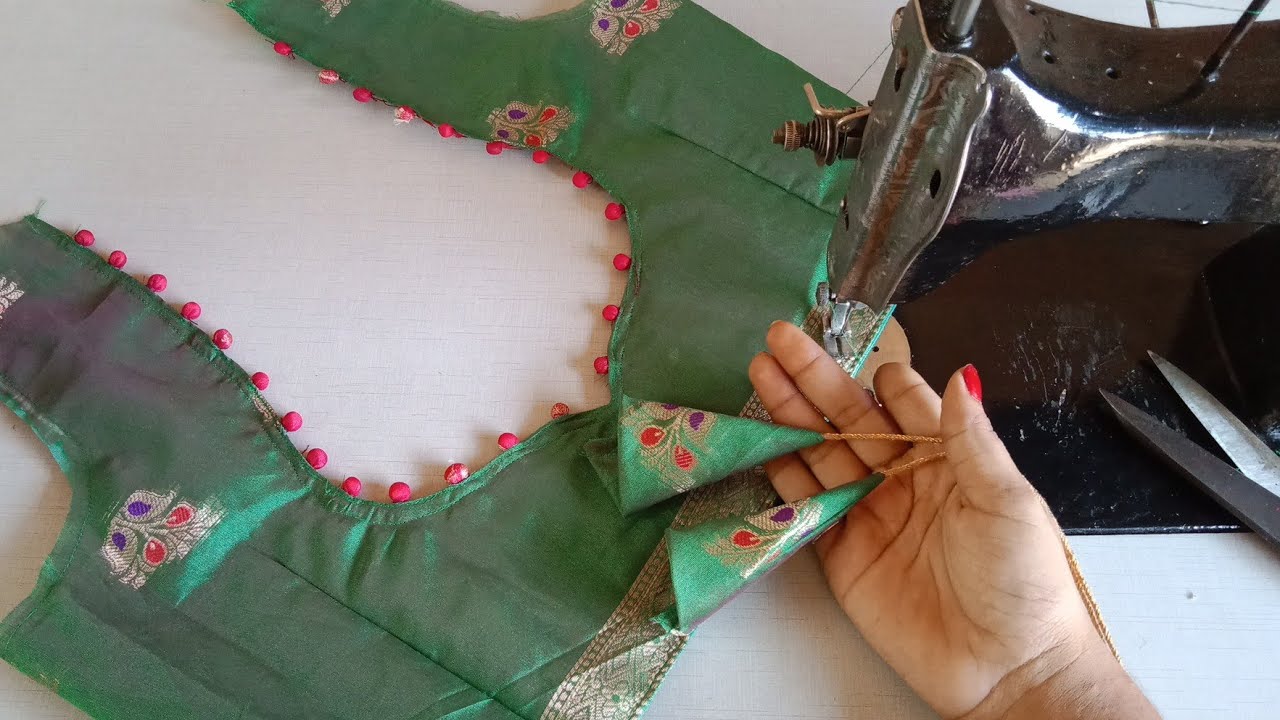 Blouse Back Neck Design Potli Button|Potli blouse neck design cutting ...