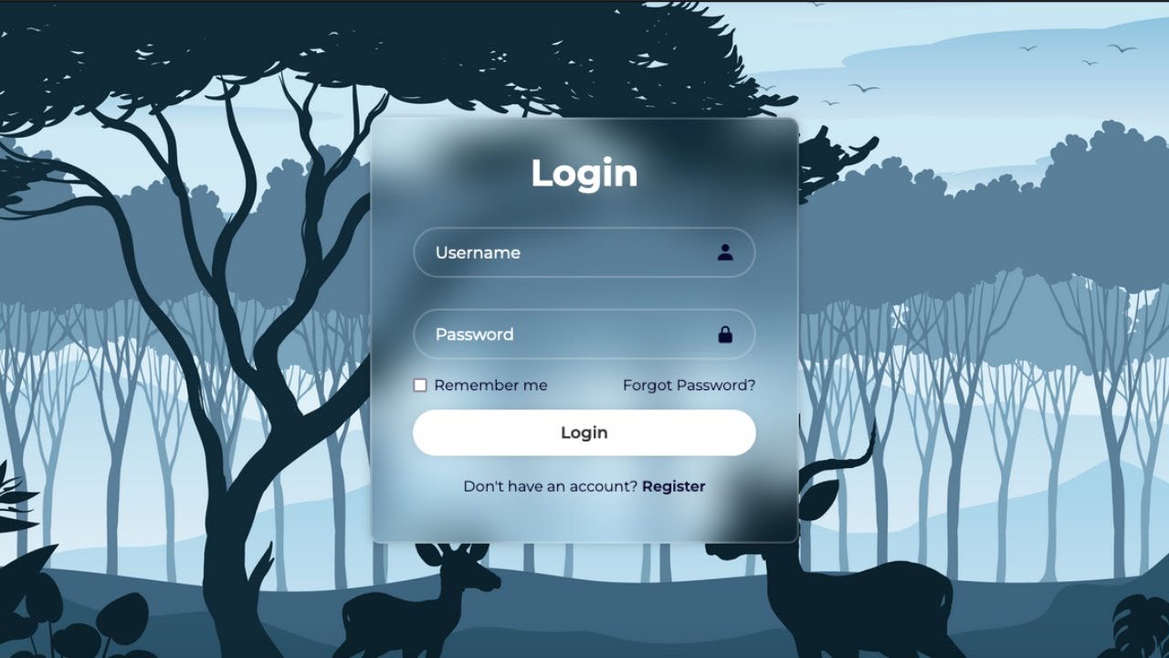 Simple Login Form Using Html And Css With Subtle Rain Effect In 3052