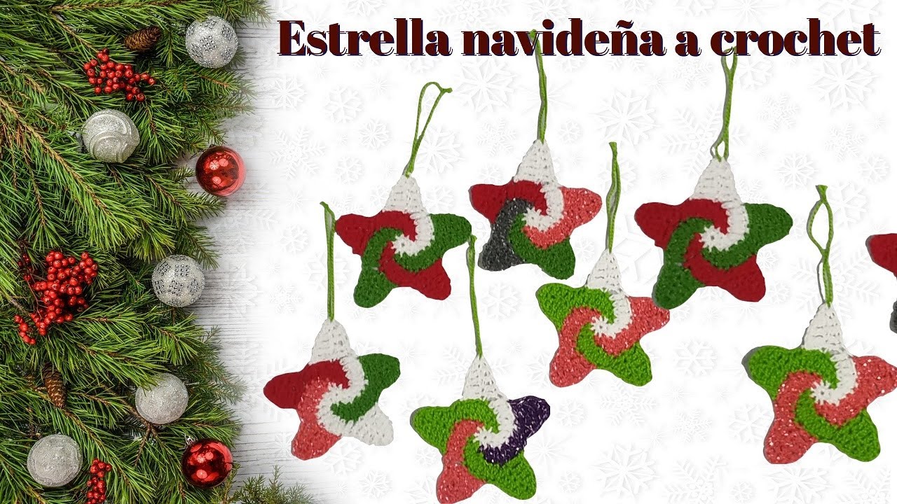 Hermosa estrella navideña tejida a crochet, paso a paso. - YouTube