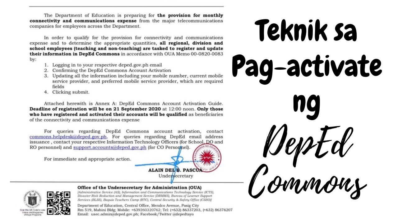 Teknik sa Pag-activate ng DepEd Commons - YouTube