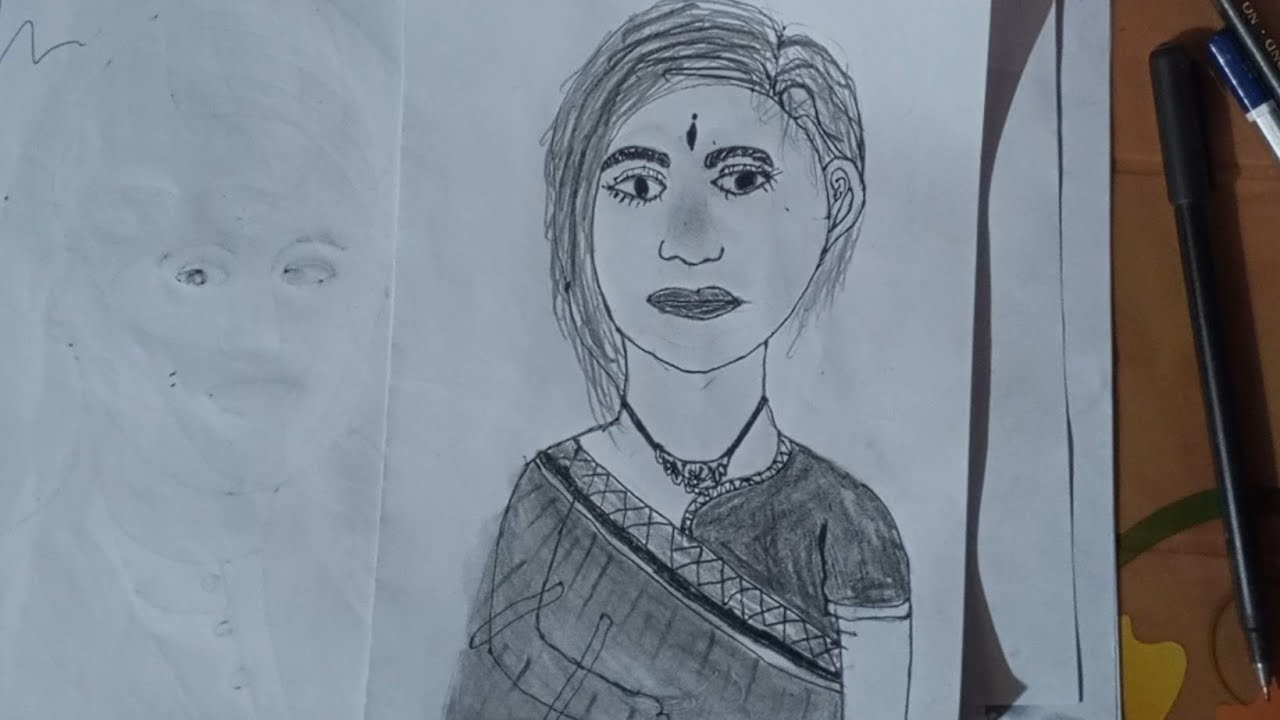 How to draw a girl with mask খুব সহজে একটি মেয়ের ছবি আঁকা শিখুন #sm ...