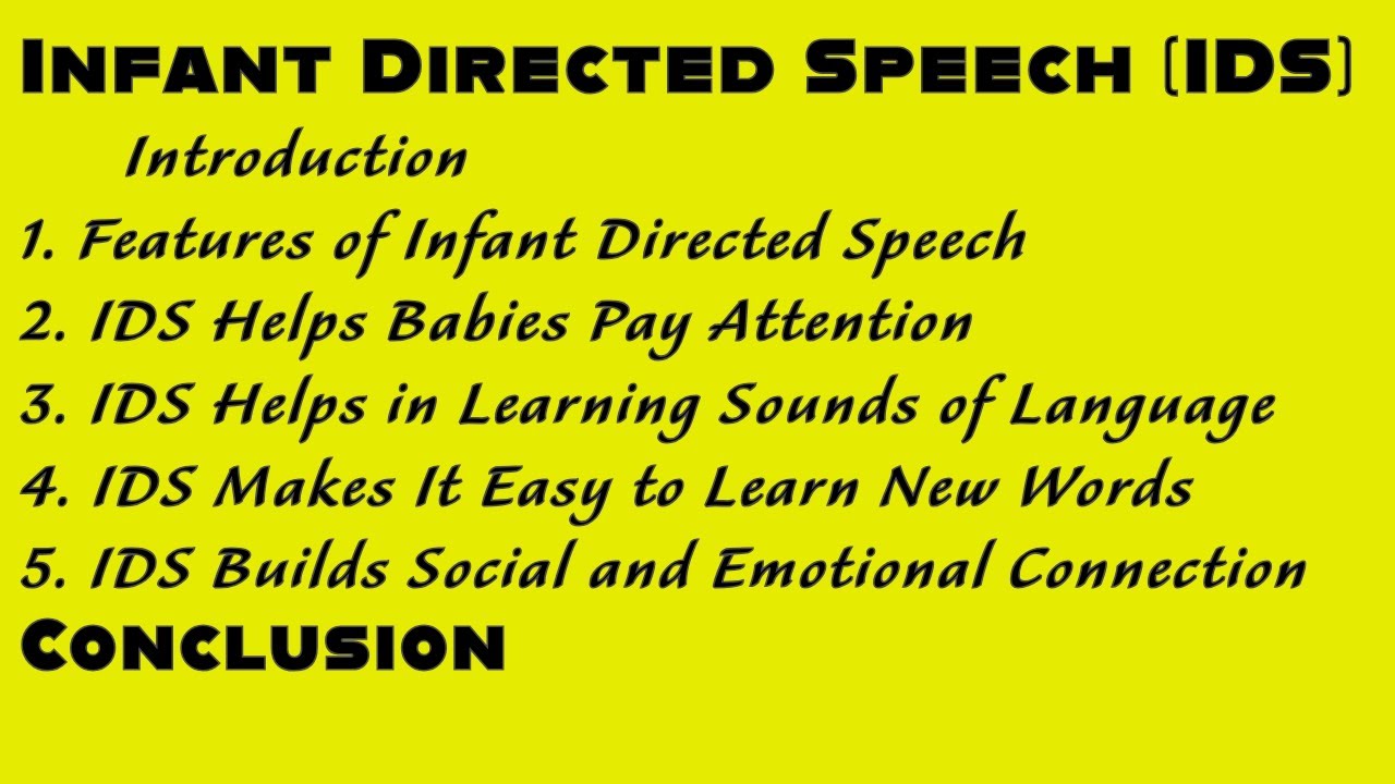 INFANT DIRECTED SPEECH IDS - YouTube