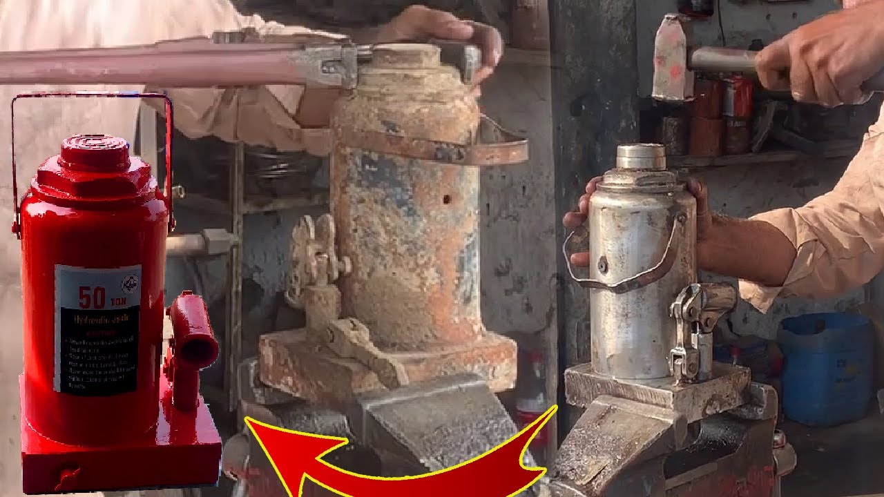 Stunning Restoration of 50 Ton Old & Rusty Destroyed Hydraulic Car Jack ...