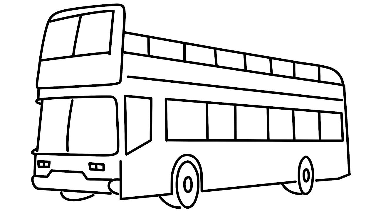 How to draw Open Top Bus step by step for beginners - YouTube