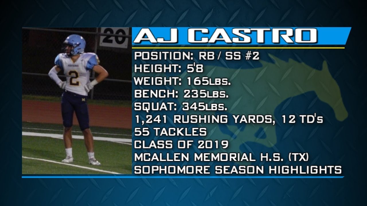 AJ Castro RB/SS (Sophomore Highlights) - YouTube