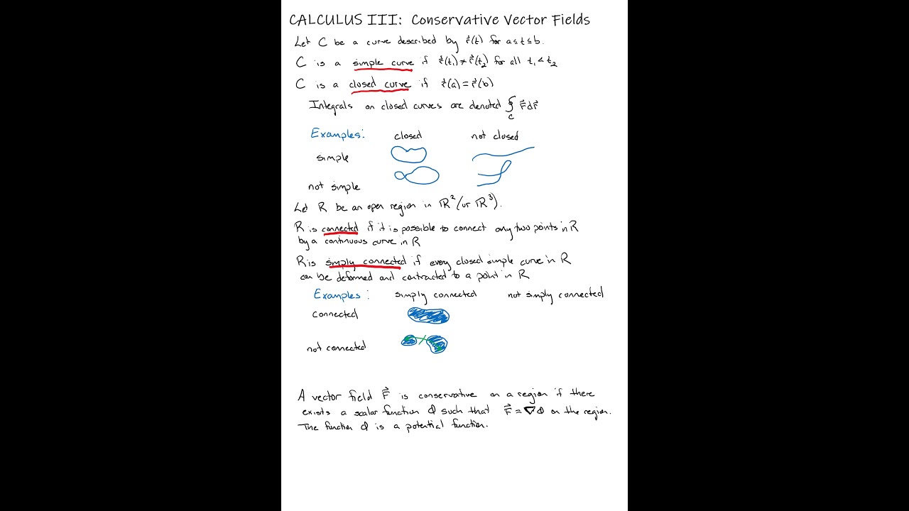 Calculus III: Conservative Vector Fields - YouTube