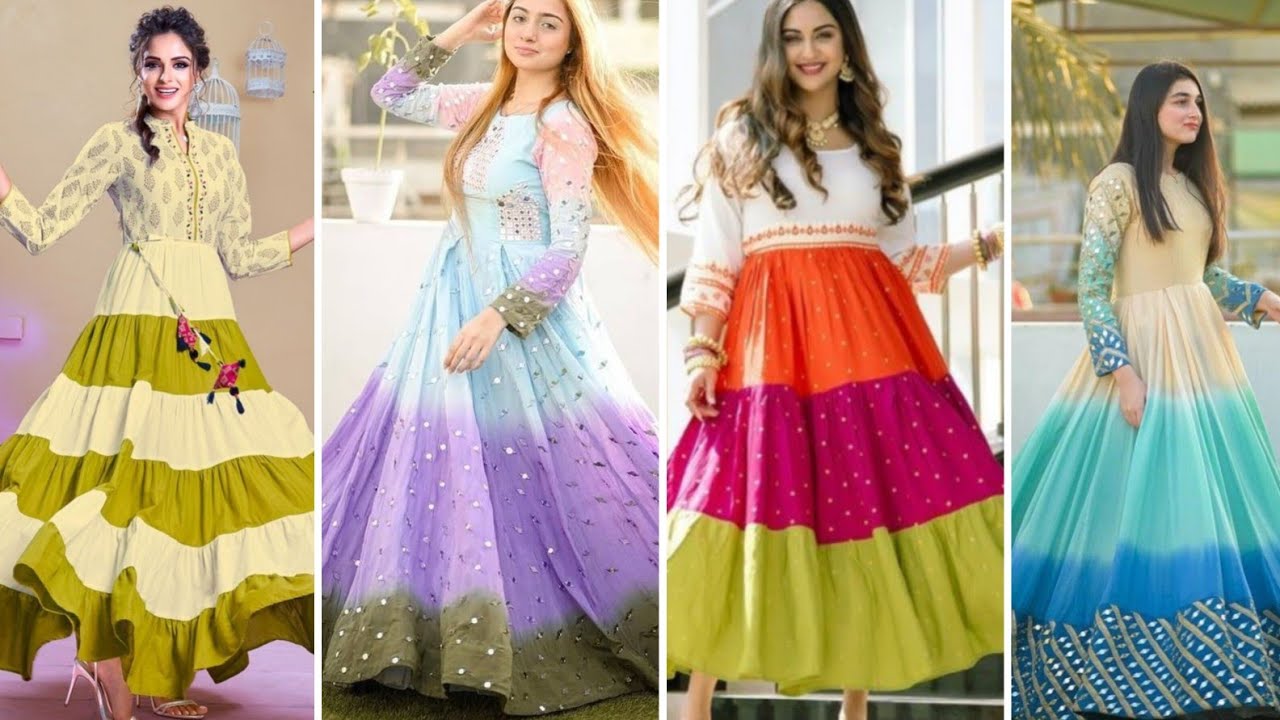 Beautiful Multi Color Royal Silk Fabric Fabric Design /Party wear frock ...