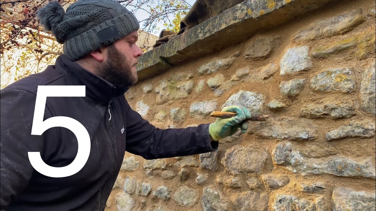 Repointing A Old Stone Wall Using Lime Mortar #5 - YouTube