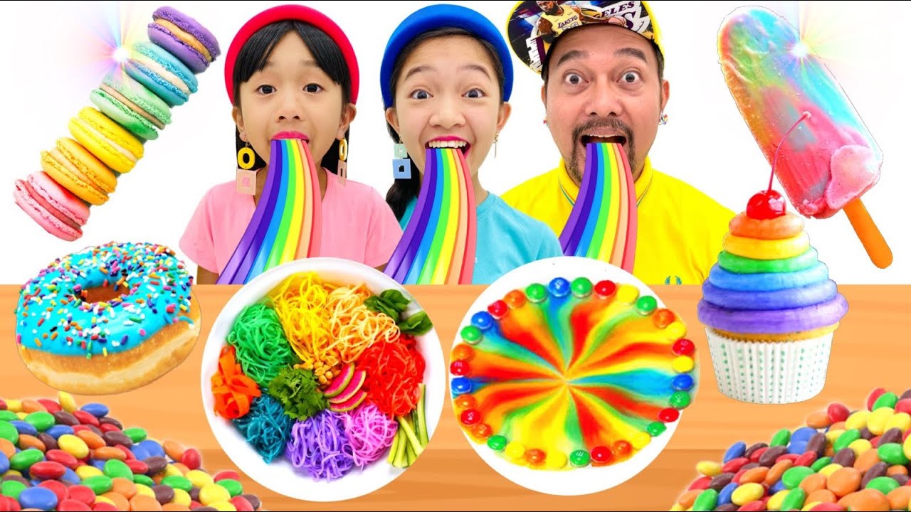 RAINBOW FOOD CHALLENGE | KAYCEE & RACHEL in WONDERLAND FAMILY - YouTube ...