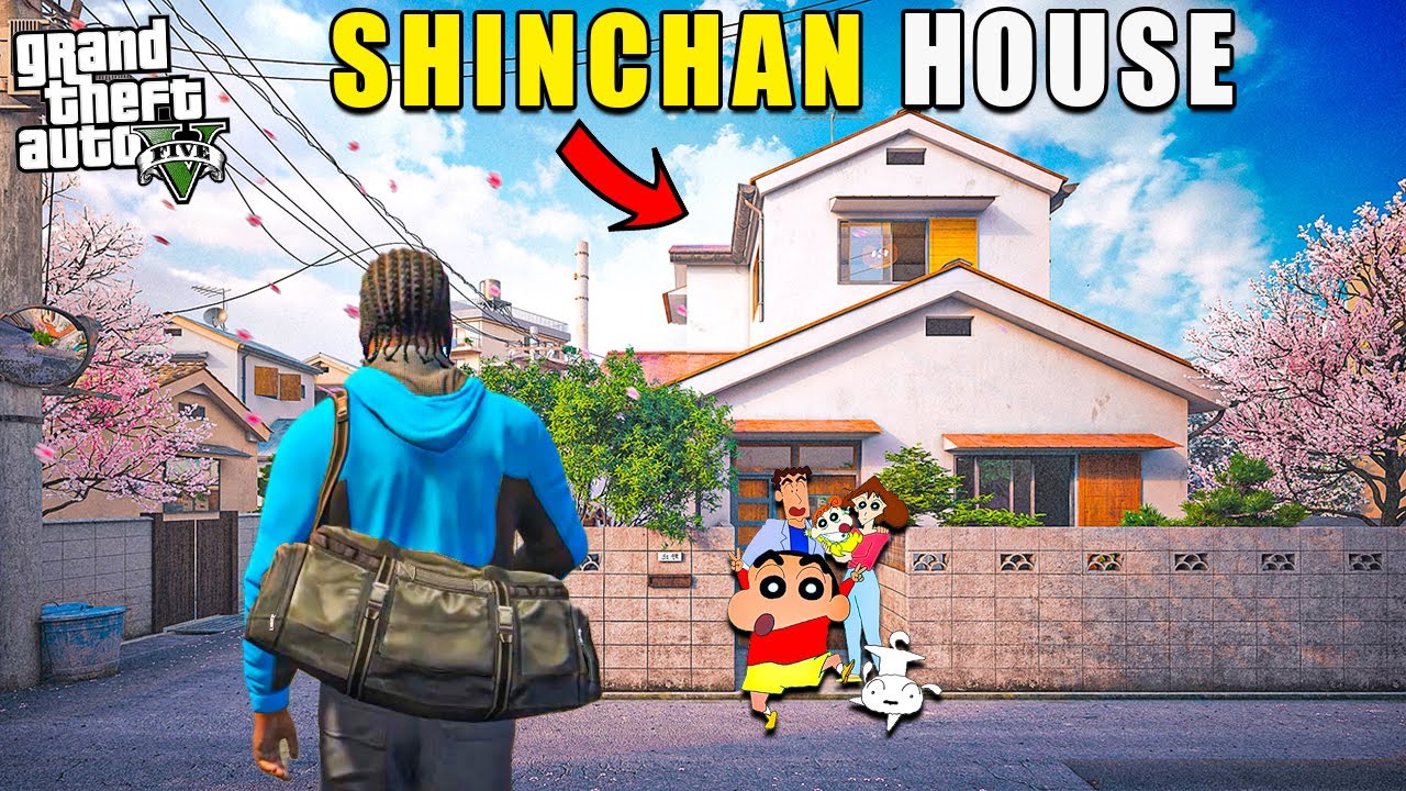 GTA 5 : Franklin & Shinchan Going Japan To Meet Shinchan Family! SK ...