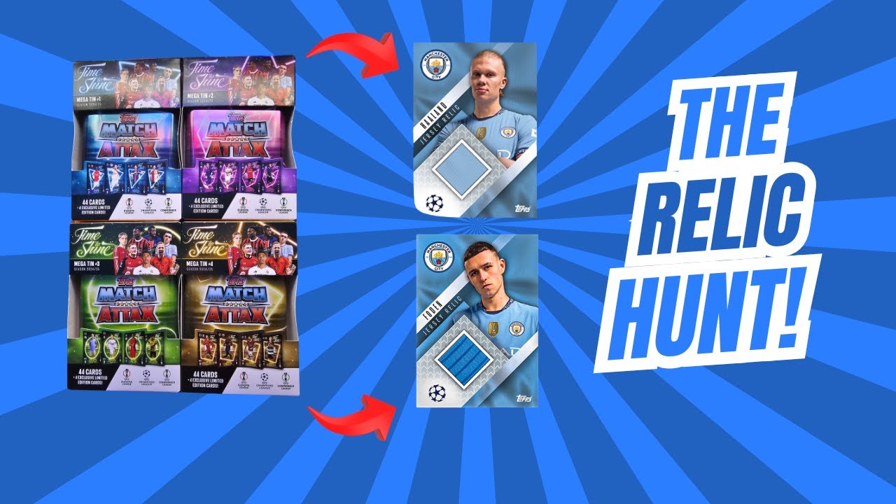 FINDING RARE RELIC CARDS in MATCH ATTAX 2024/2025 MEGA TINS - Is it ...