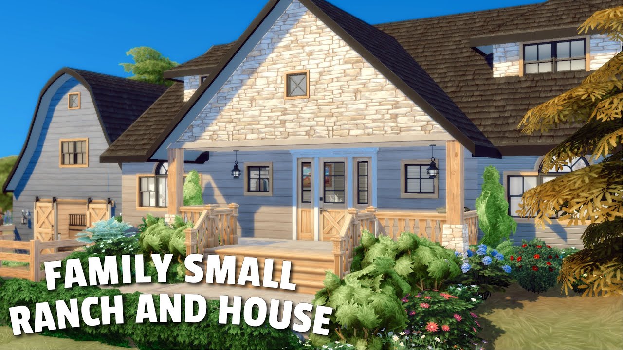 family small horse ranch and house 🐴 | the sims 4: speed build - YouTube
