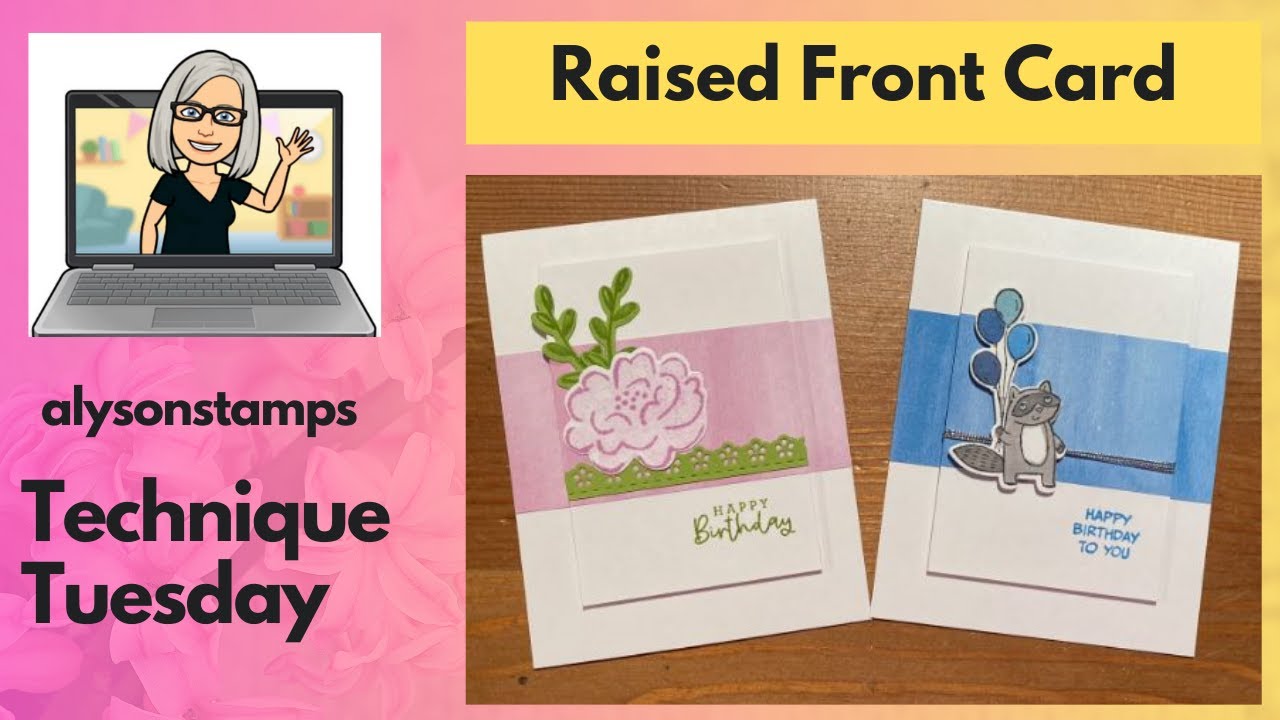 Raised Front Card Stamping Tutorial - YouTube