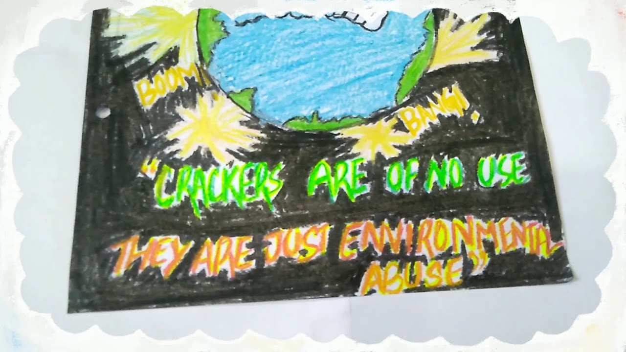 new video 🔥🔥||poster making "say no to crackers" ☺️☺️ - YouTube