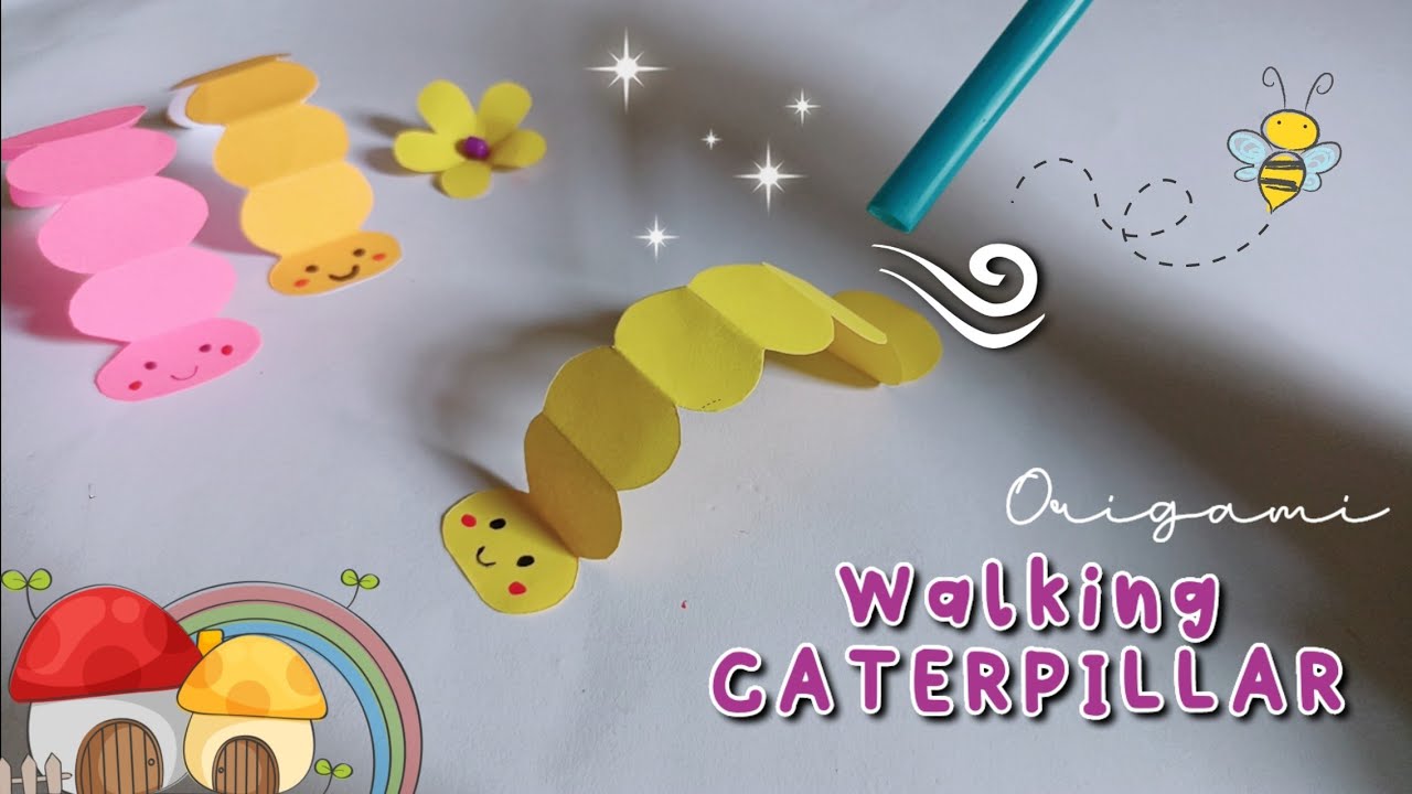 Walking Caterpillar Origami | Origami Ulat Berjalan | Ulat Tiup - YouTube