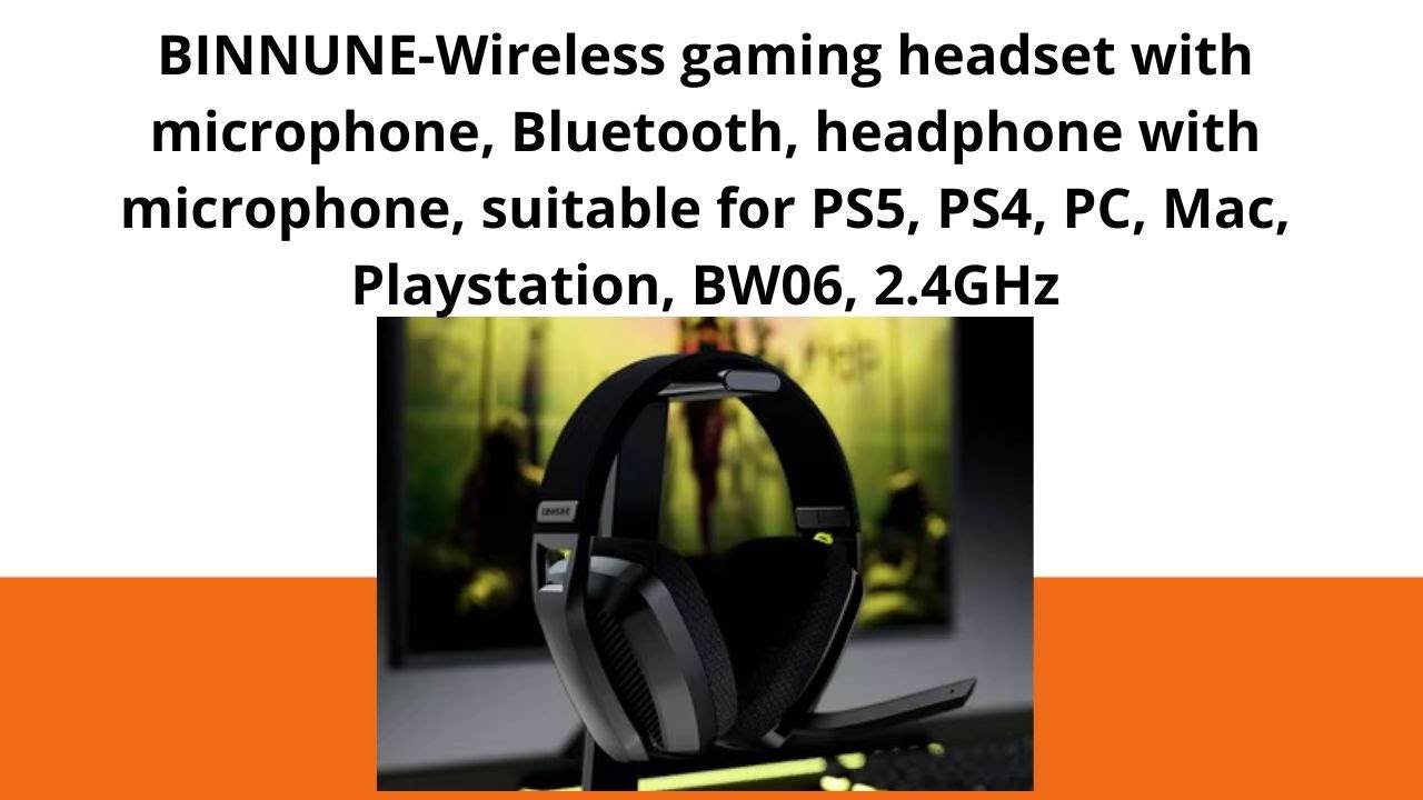 BINNUNE BW06 Wireless Gaming Headset - Ultra-Fast 2.4GHz & Bluetooth ...