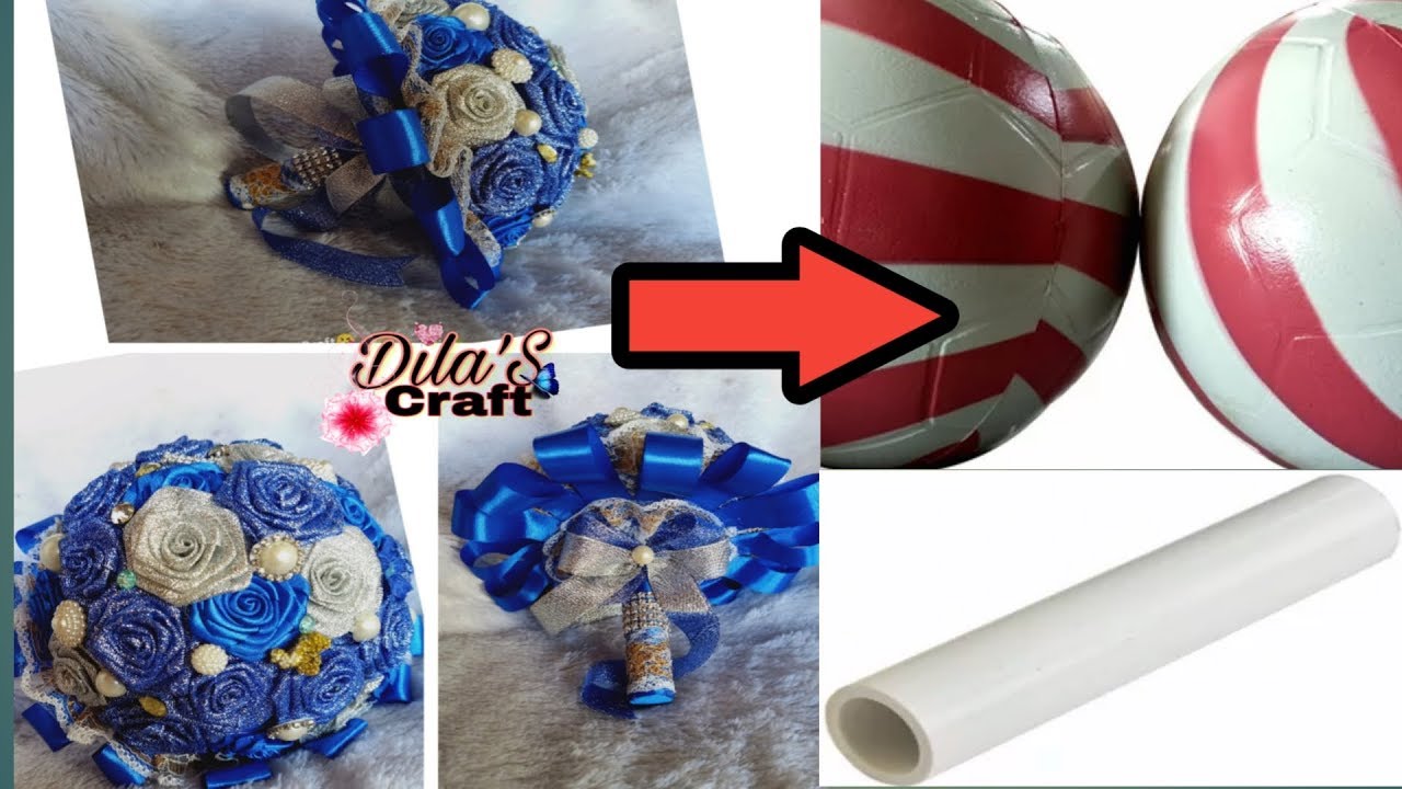 DIY Bucket bunga Pengantin || Bucket bunga pengantin dari bola plastik ...