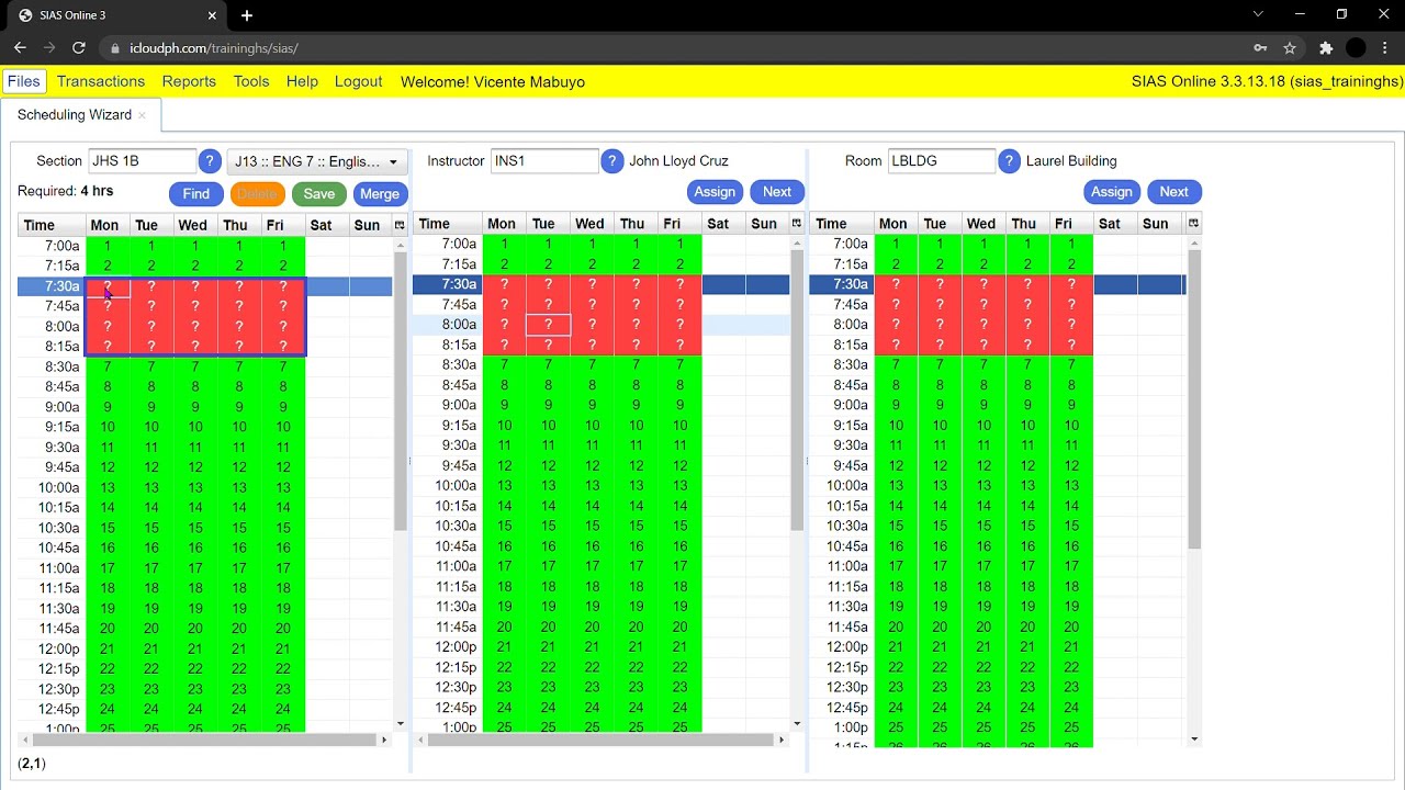 SIAS ONLINE Class Schedule (Creating Class Schedule in Scheduling Wizard) - YouTube