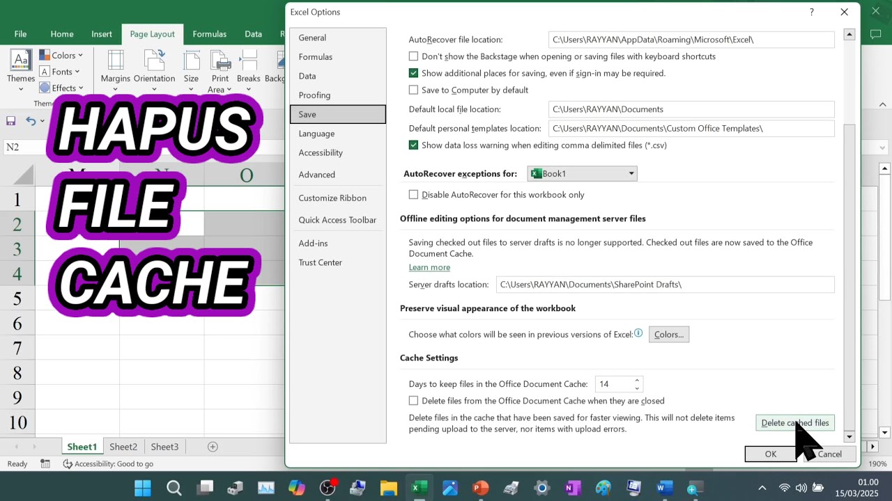 Cara Hapus File Cache di Excel (Delete Cached Files) - YouTube