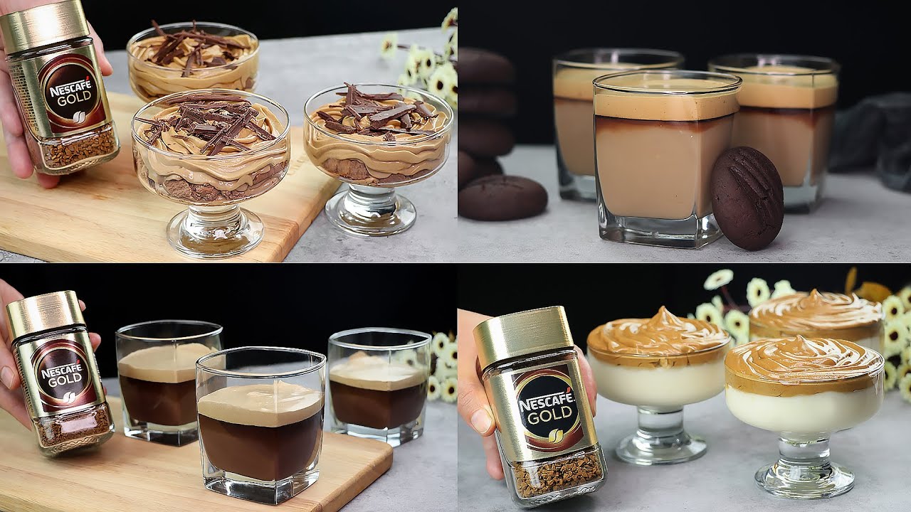 4 Best Coffee Dessert Recipes in Cups - YouTube