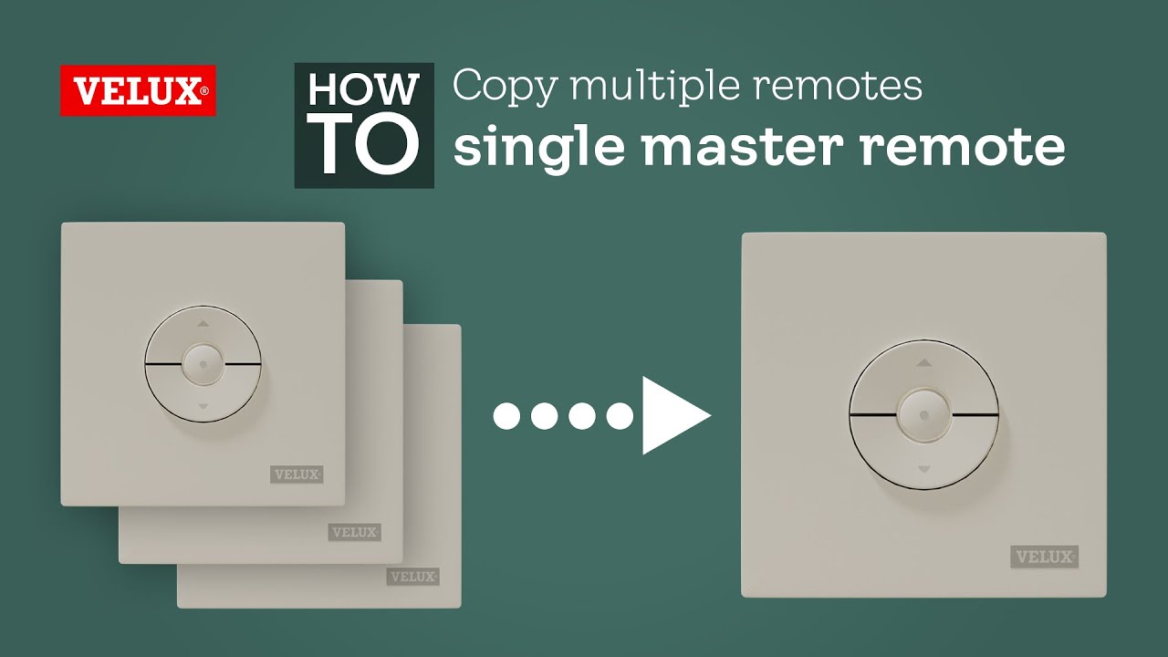 Copying multiple shade or venting VELUX skylight remotes into a single ...
